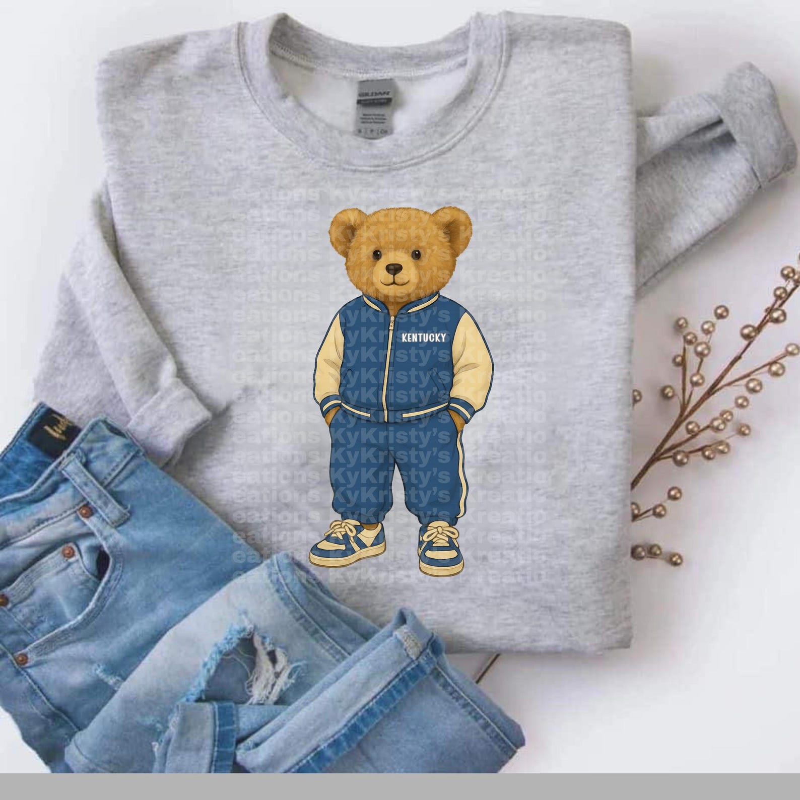 Kentucky Preppy Bear Letterman Jacket PNG - Etsy