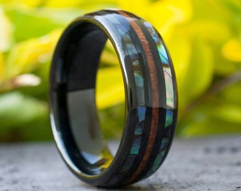 Abalone Wedding Ring | Etsy