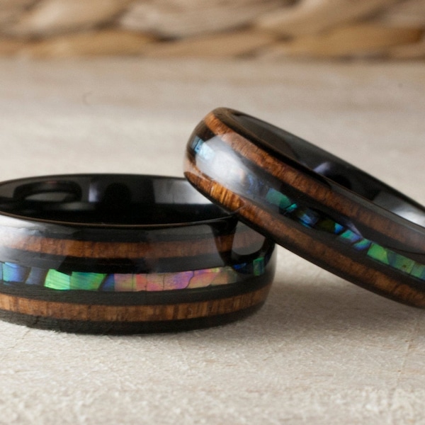 Wood Inlay Ring - Etsy