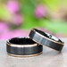 Black Tungsten Ring Rose Gold Thin Lines Men Women Classic Brush Design ...