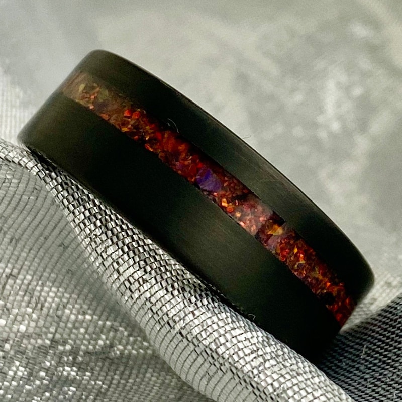Black and Red Ring - Etsy