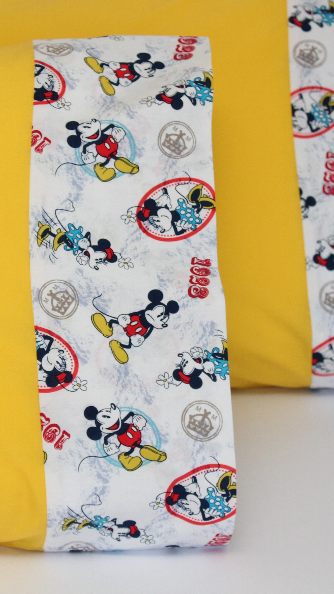 Mickey and Minnie Mouse Yellow Pillowcases Standard Size - Etsy