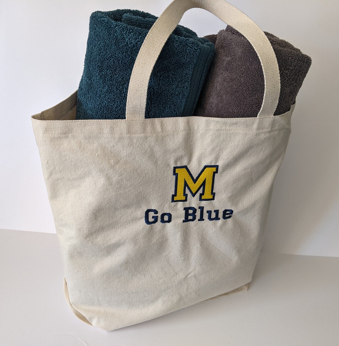 University of Michigan | Canvas Tote Bag | Canvas Beach Tote | Book Bag ...