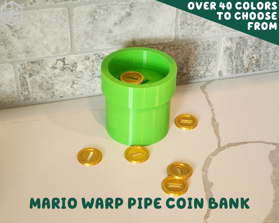 Mario Warp Pipe Coin Bank Storage Box Video Game Room Pencil Holder Planter Cup Super Bros Etsy