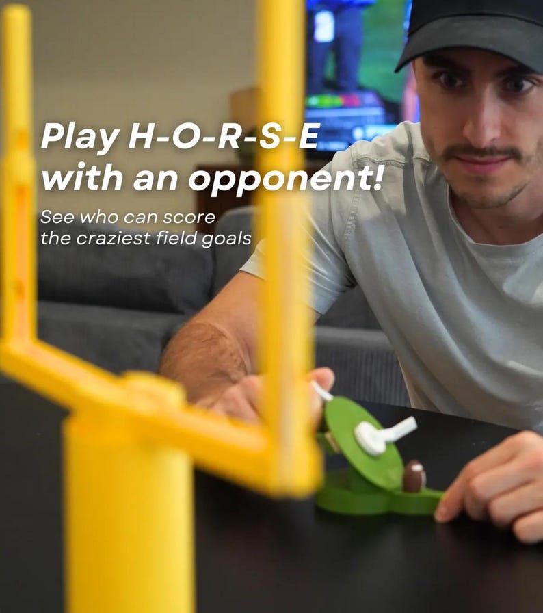 Desktop Football | With Fully Collapsing Field Goal Post 3d Printed ...