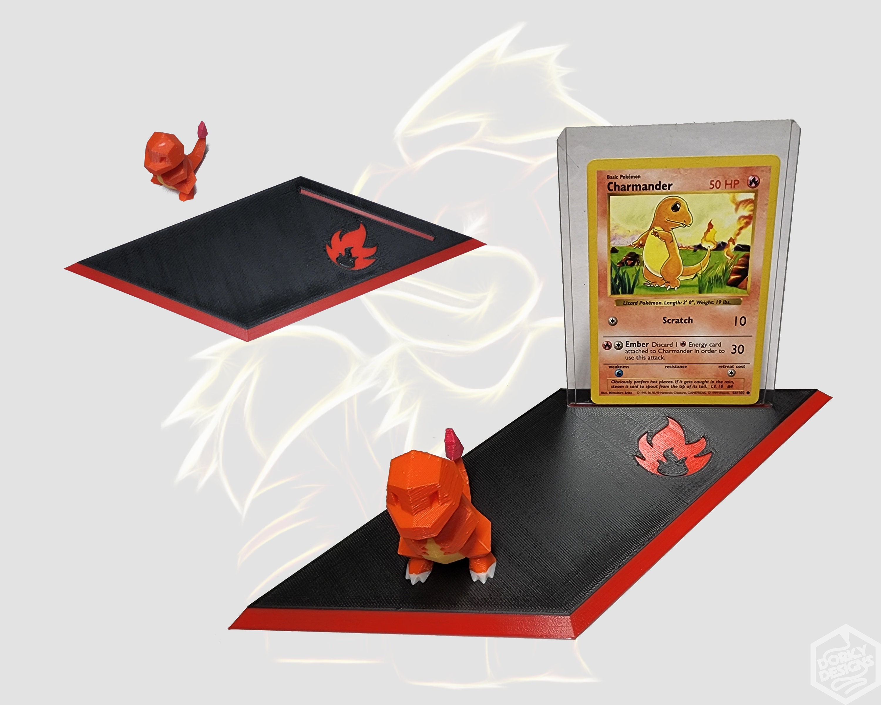 Pokemon Card Display Stand Toploader PSA Cgc Low-poly Pokemon - Etsy