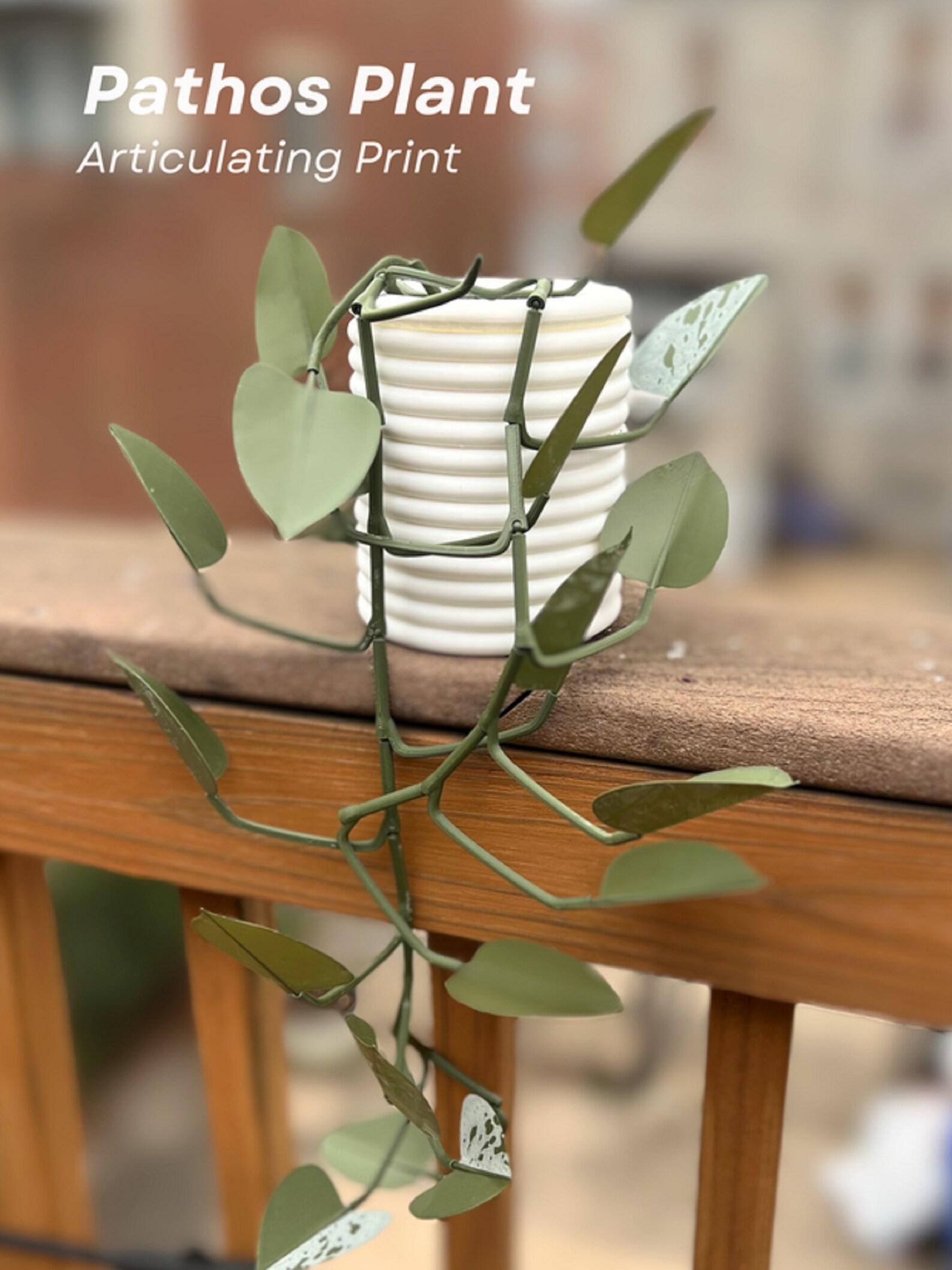 3D Printed Pathos House Plant With Spinny Pot | Houseplant Expandable ...