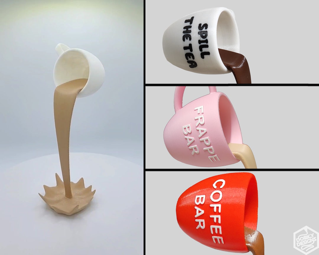 Floating Spilling Coffee Cup With Custom Saying | Coffee & Tea Bar ...