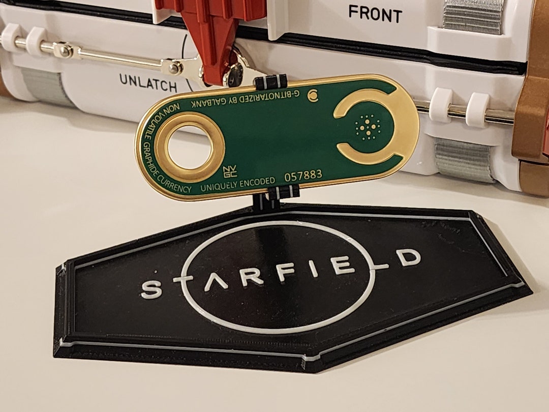 Starfield Credit Stick & Display Game Sized Cred Sticks Large Credstick ...