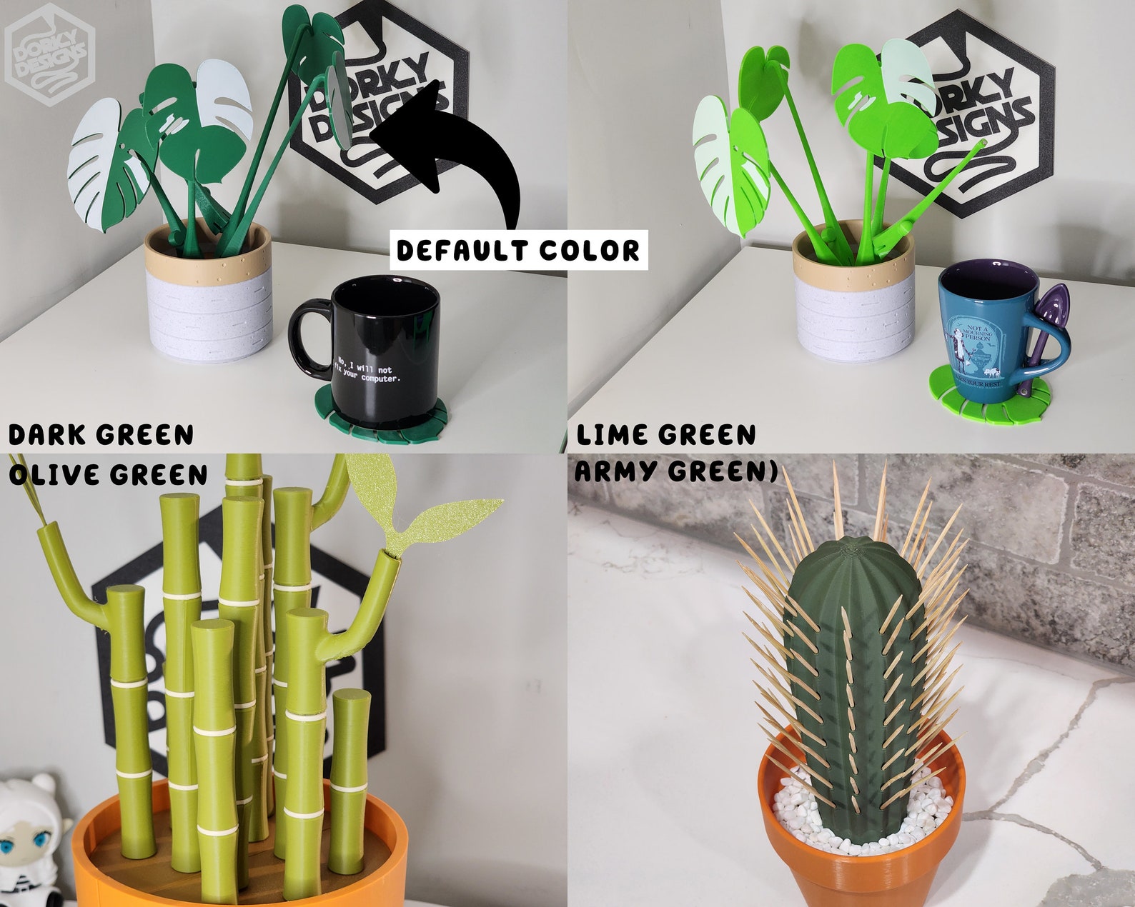 3D Printed Pathos House Plant With Spinny Pot | Houseplant Expandable ...