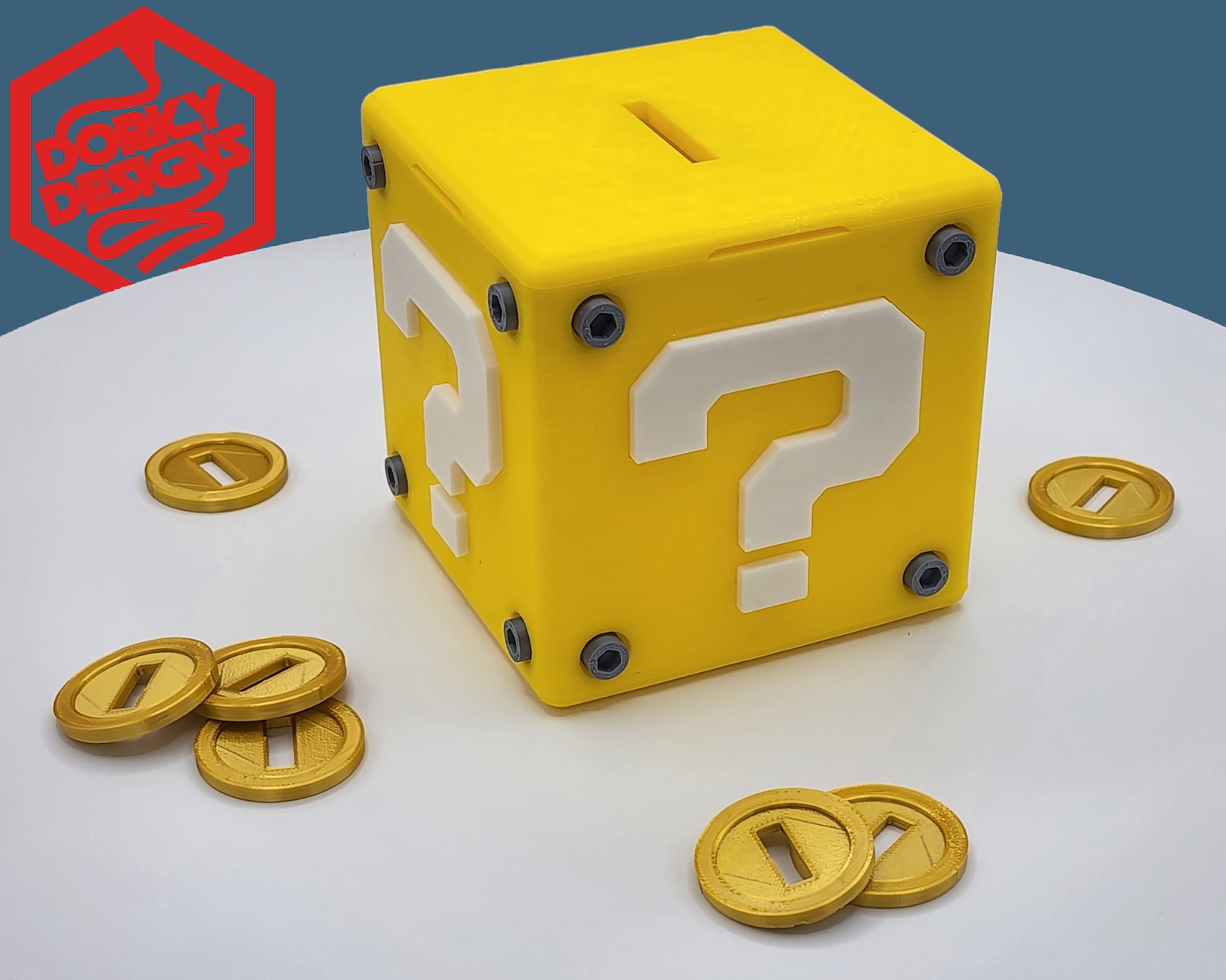 Super Mario Bros Coin Bank Storage Box Question Block | Video Game Room ...