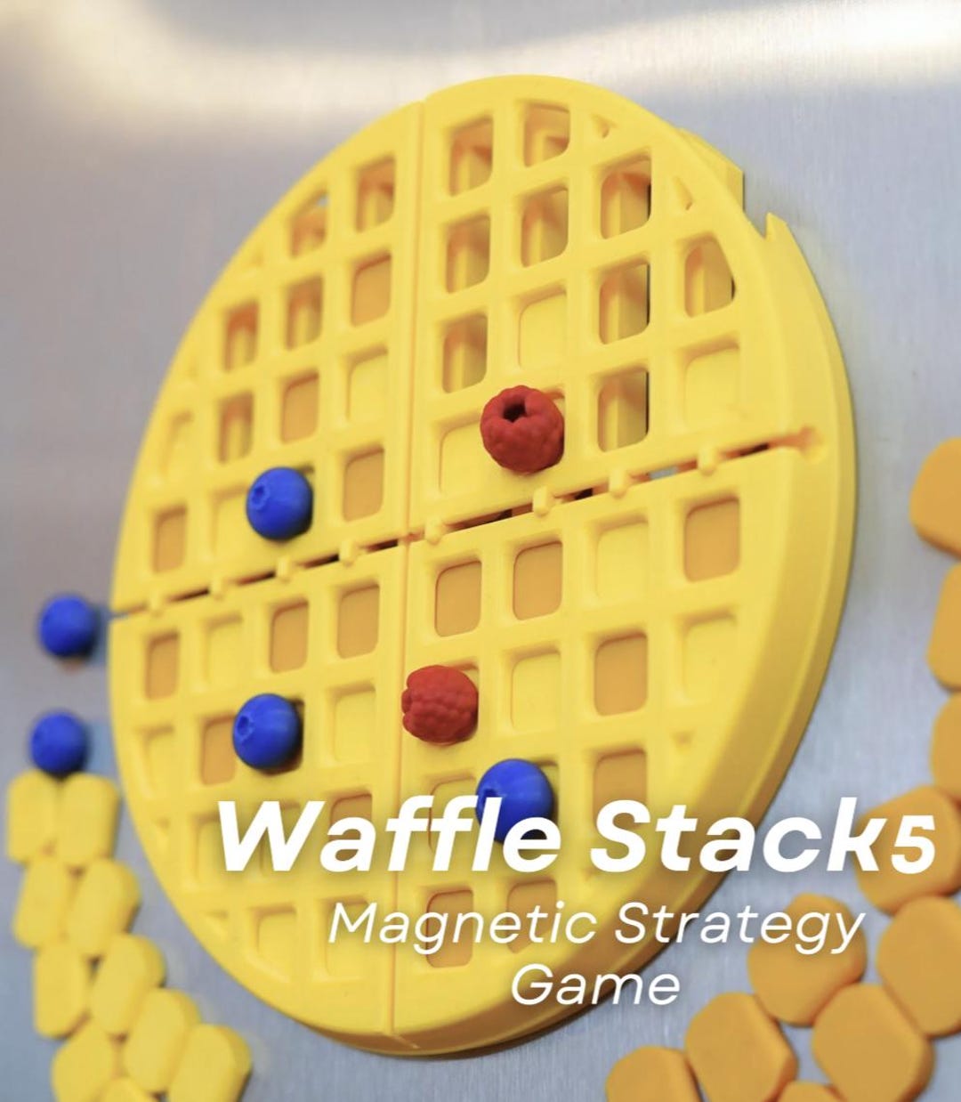 Fridge Magnet Waffle Stack Game | 3d Printed Connect Strategy Games ...