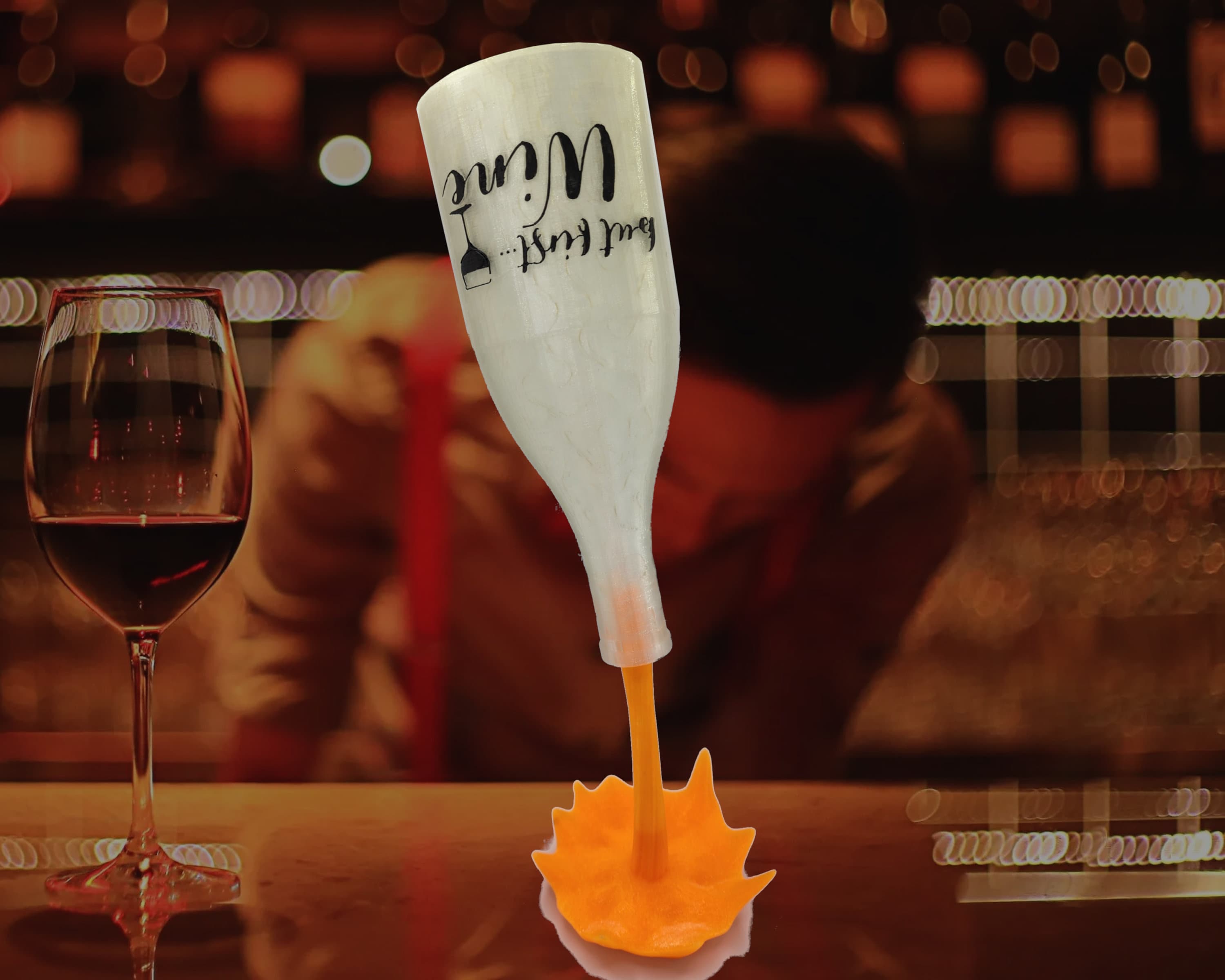 Spilled Wine Bottle