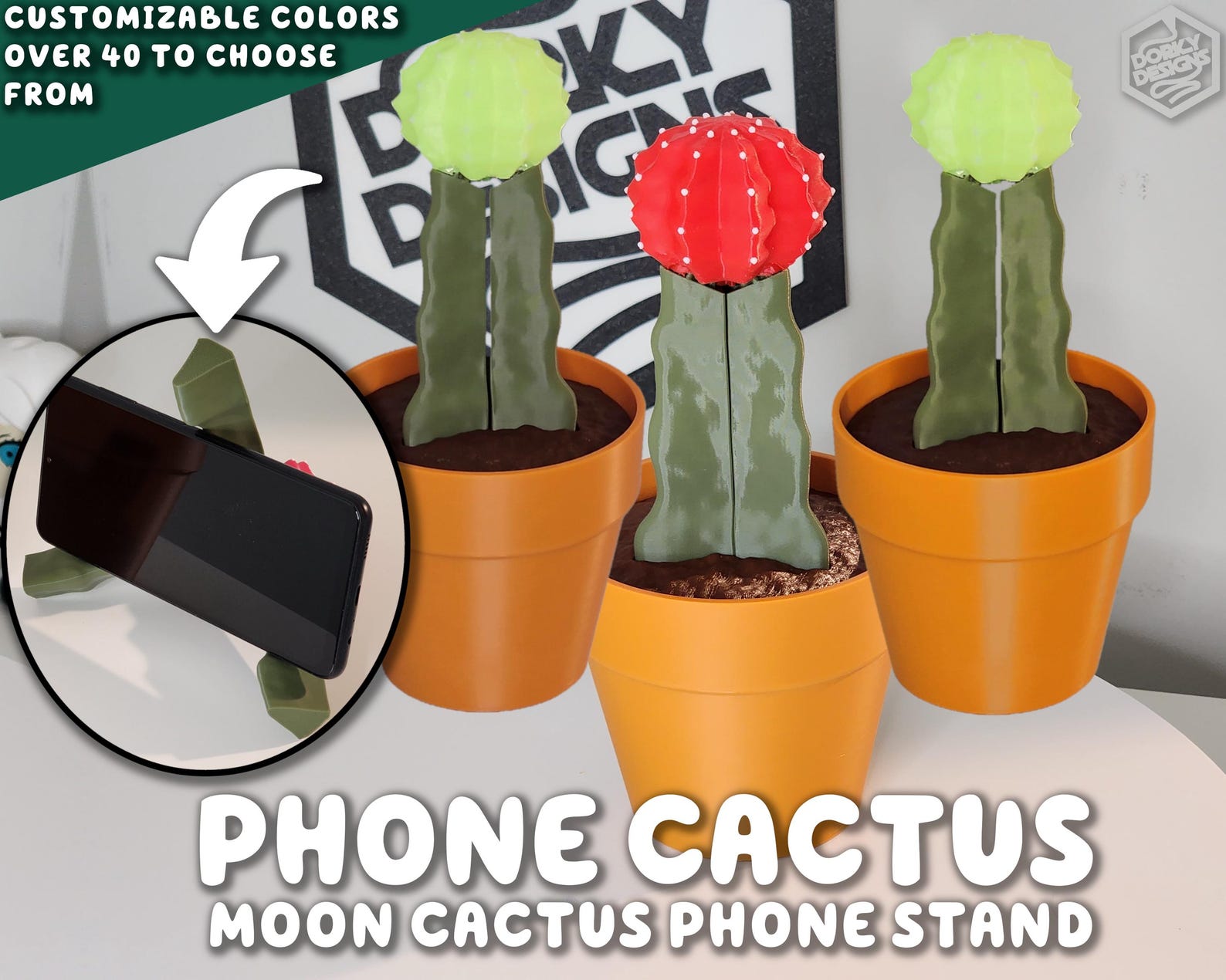 Moon Cactus Phone Stand | Phoney Cacti Customizable Plant Cell Phone ...