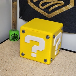 Super Mario Bros Coin Bank Storage Box Question Block | Video Game Room ...