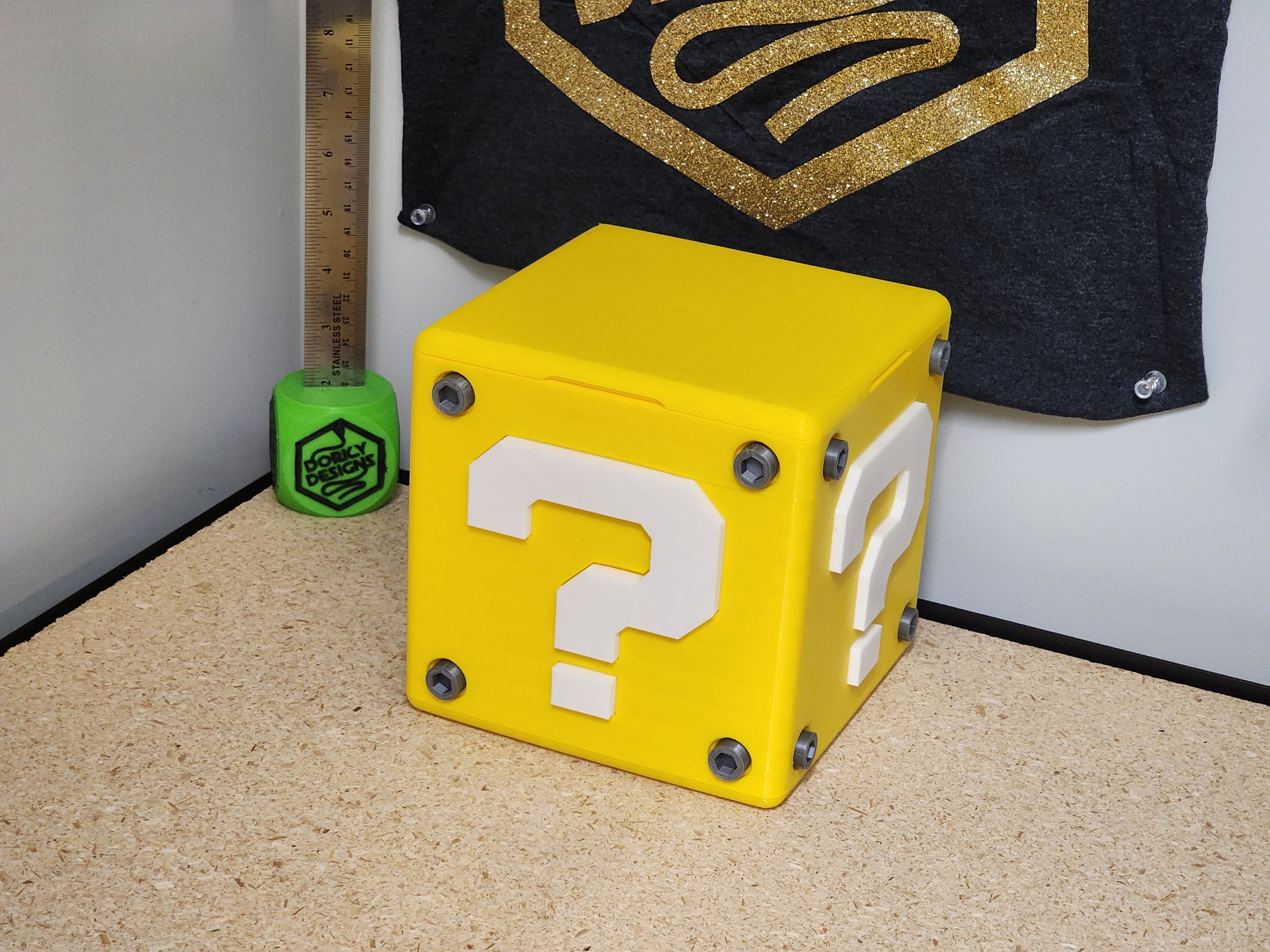 Super Mario Bros Coin Bank Storage Box Question Block | Video Game Room ...
