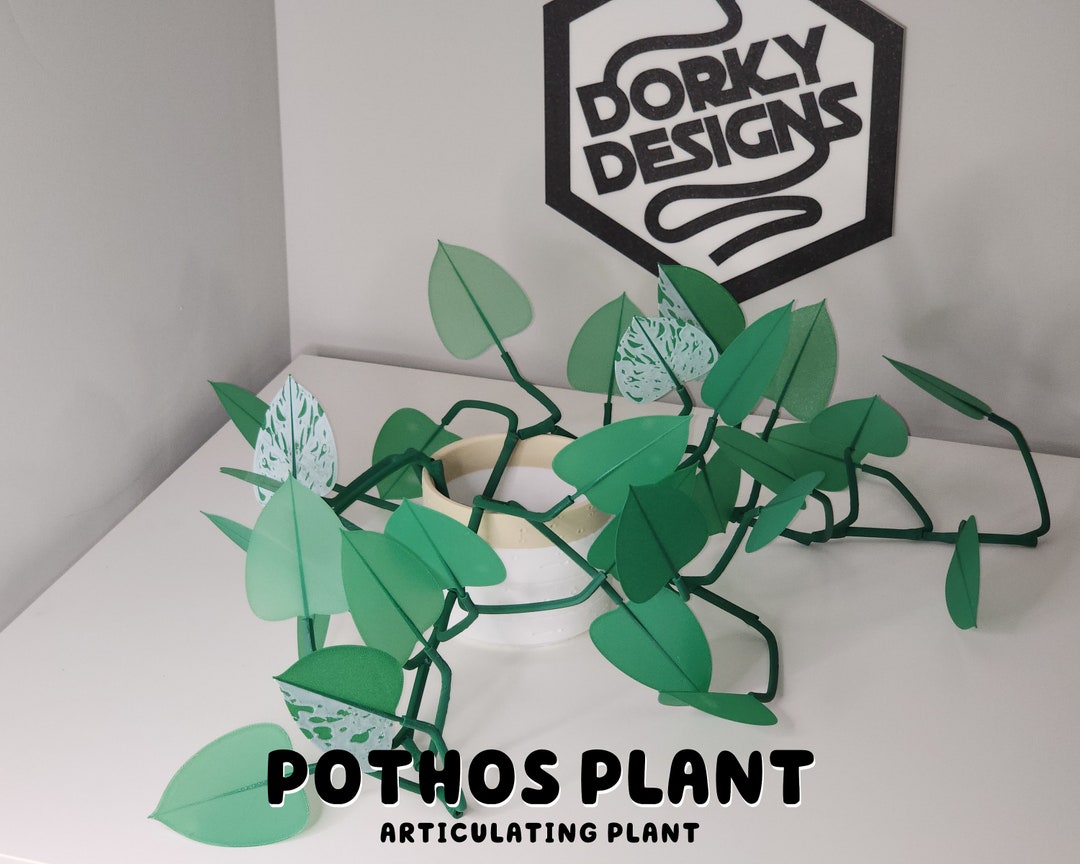 3D Printed Pathos House Plant With Spinny Pot | Houseplant Expandable ...