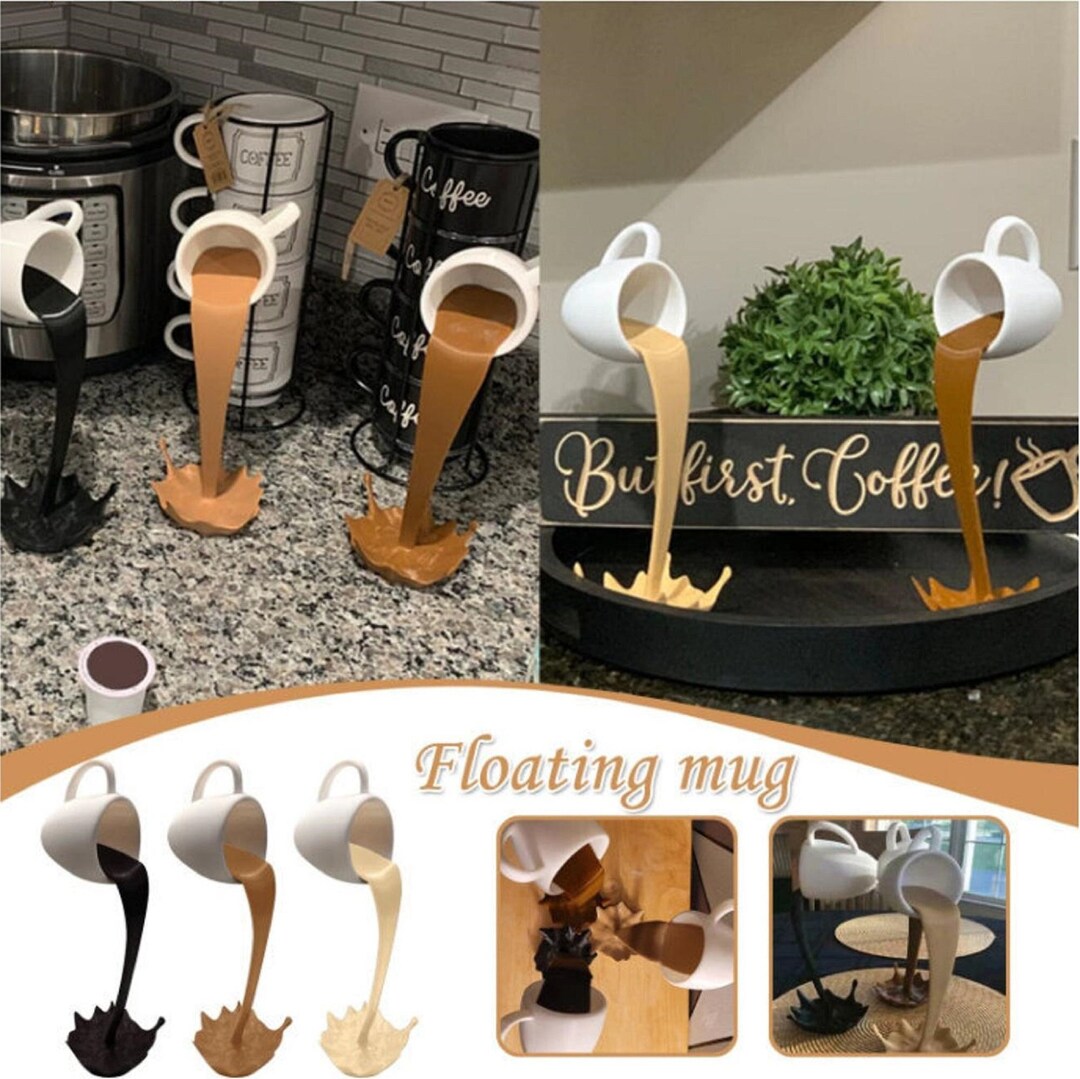 Magic Floating Spilling Coffee or Tea Cup | Coffee Bar Tea Station Cafe ...