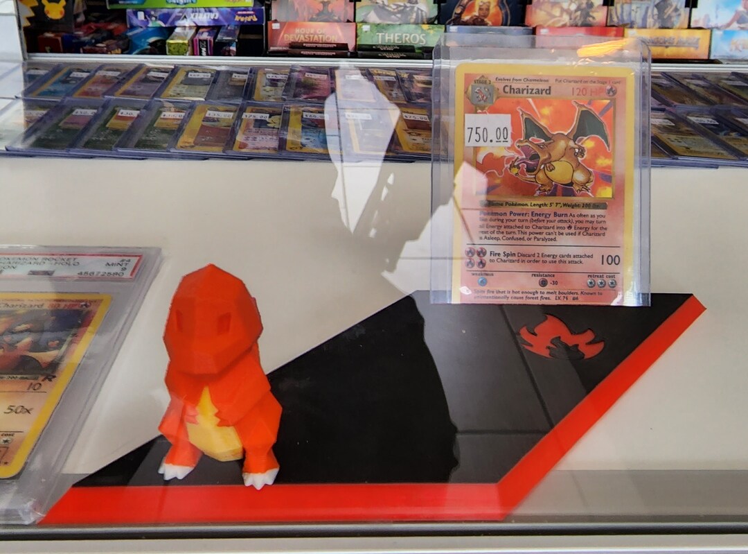 Pokemon Card Display Stand Toploader PSA Cgc Low-poly Pokemon TCG TCC ...