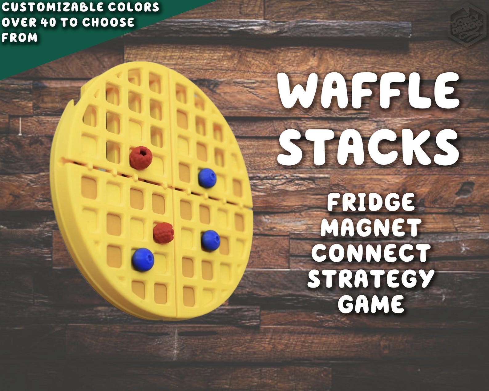 Fridge Magnet Waffle Stack Game | 3d Printed Connect Strategy Games ...