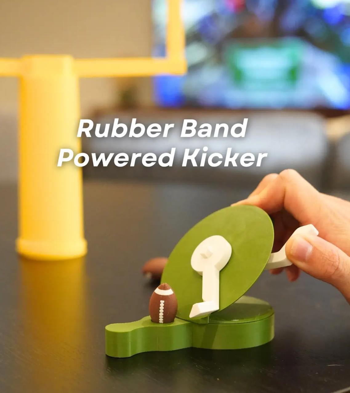 Desktop Football | With Fully Collapsing Field Goal Post 3d Printed ...