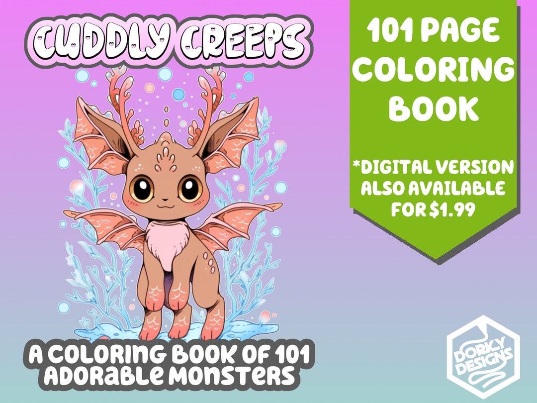 Cuddly Creeps - A Coloring Book of 101 Adorable Monsters | Amazing One ...