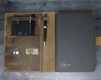 Full Focus Planner Leather Cover, FFP Cover, Full Focus Planner Folio, Leather Folio, Leather ...