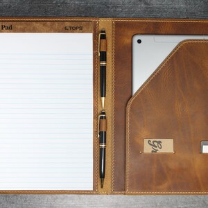 Left-handed Leather Padfolio, Executive Padfolio, Leather Portfolio ...