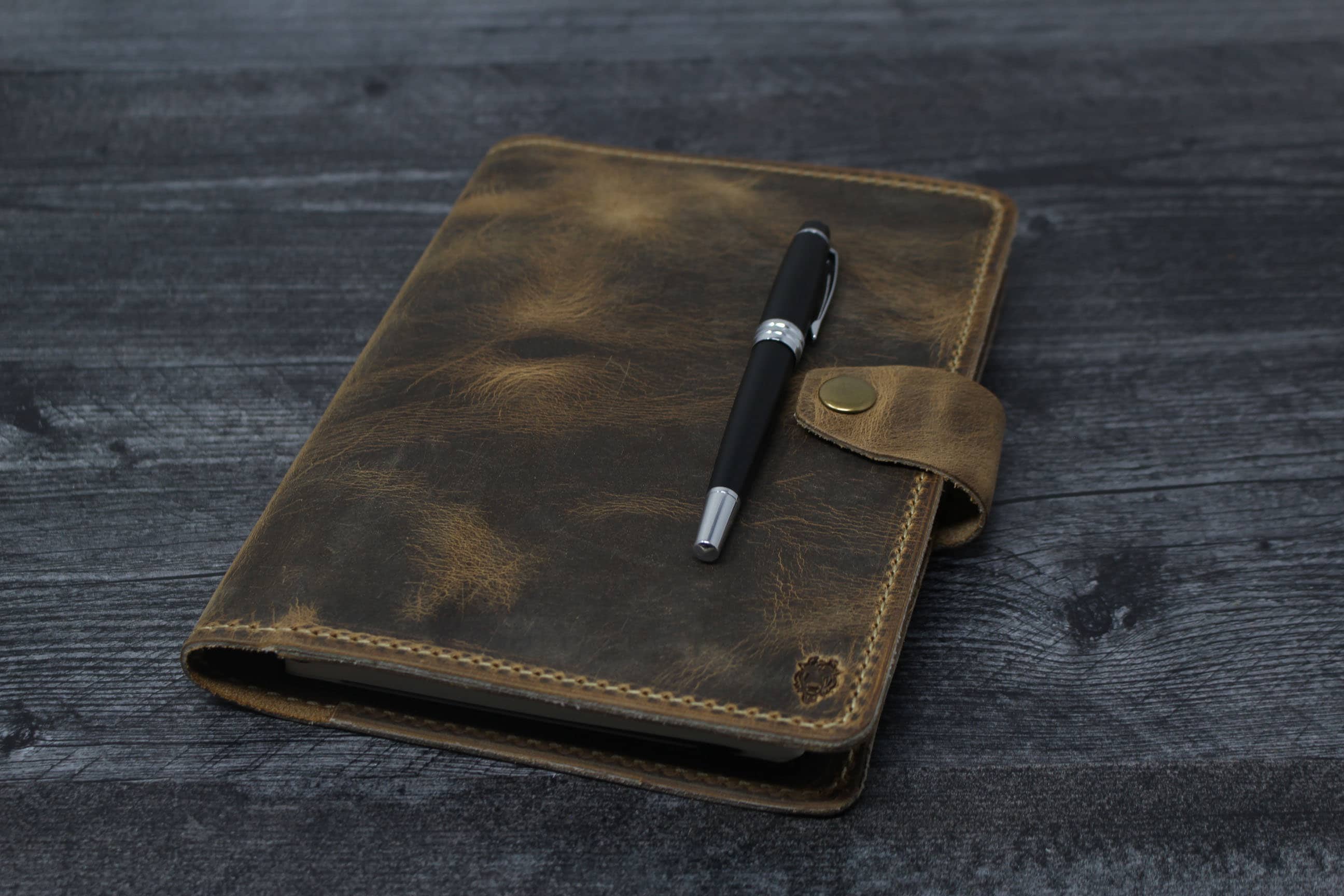 Leather Notebook Cover, Personalized Journal Cover, Rustic Refillable ...