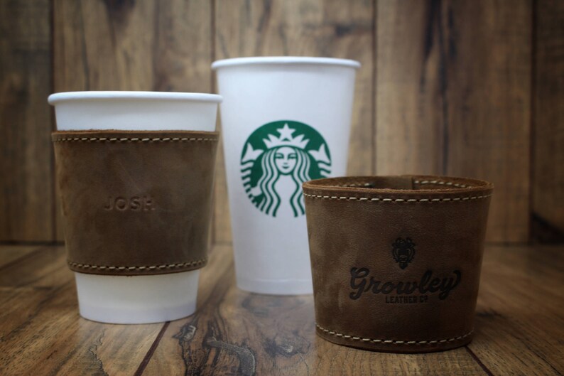 Personalized Coffee Sleeve Coffee Sleeve Reusable Leather - Etsy