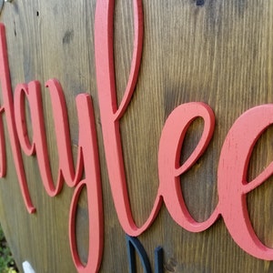 Baby Name Sign,baby Girl Name Sign,nursery Wood Name Sign,round Wood ...