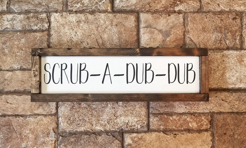 Bathroom Signs Bathroom Wall Decor Bathroom Decor Scrub a | Etsy