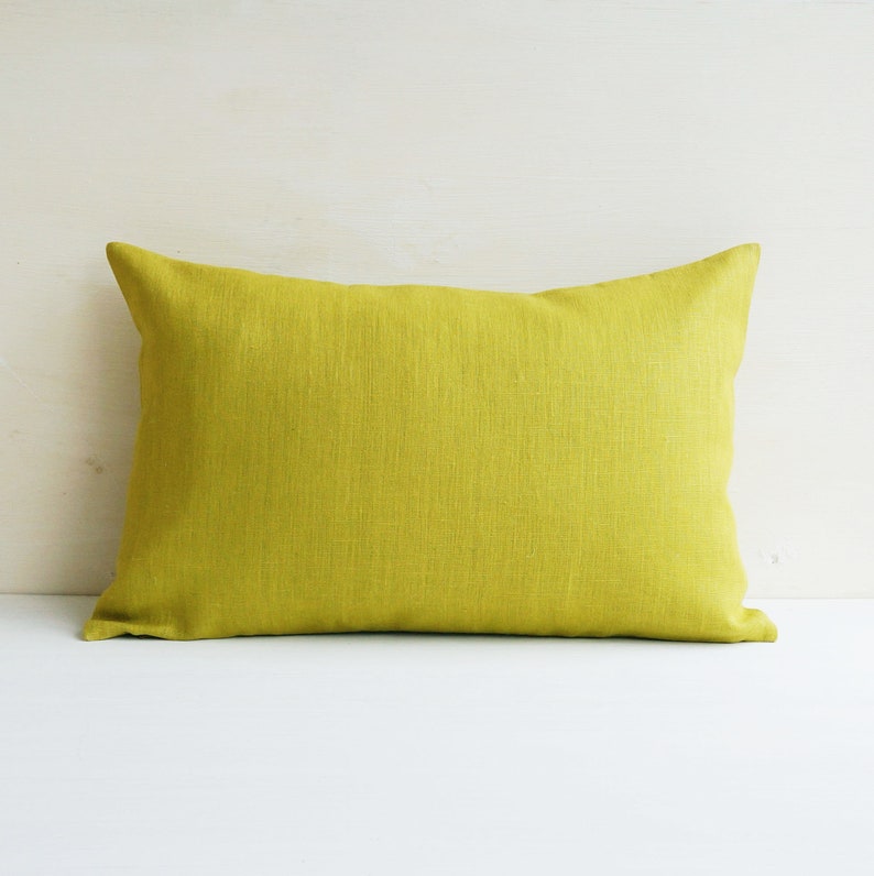 Chartreuse Throw Pillow Covers 20x20 Linen Euro Sham 26x26 - Etsy