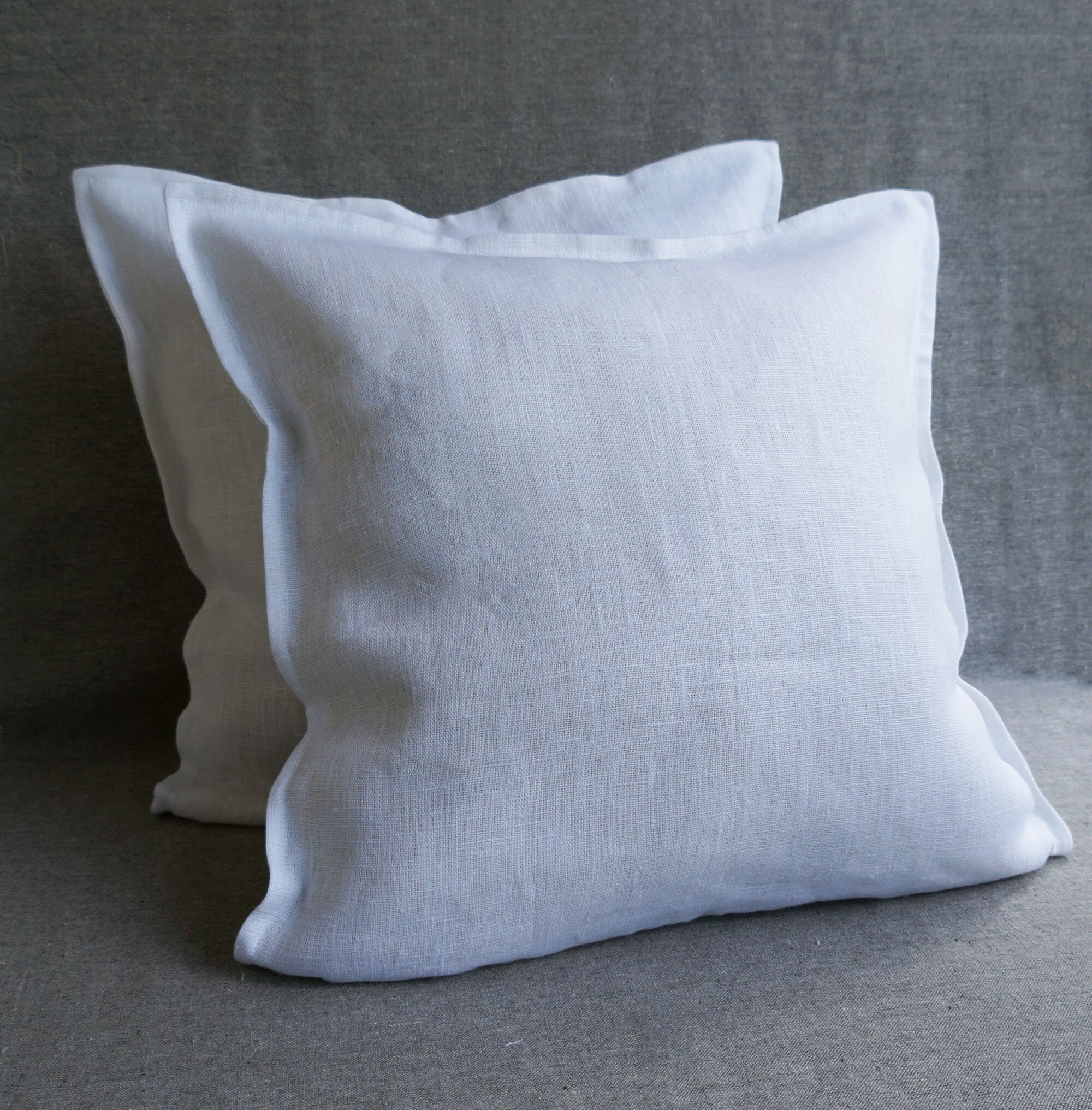 16x36 White linen lumbar pillow cover 12x20 Pillow shams | Etsy