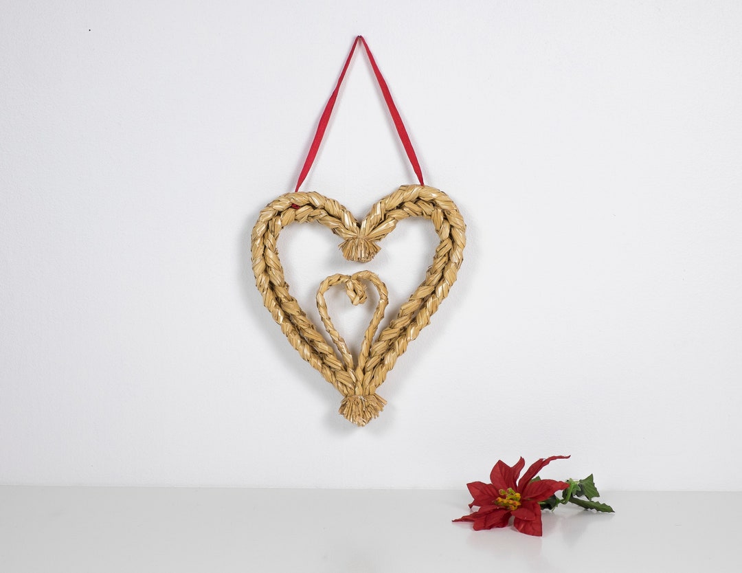 Vintage Swedish Straw Heart Scandinavian Folk Art Straw Hearts Holiday ...
