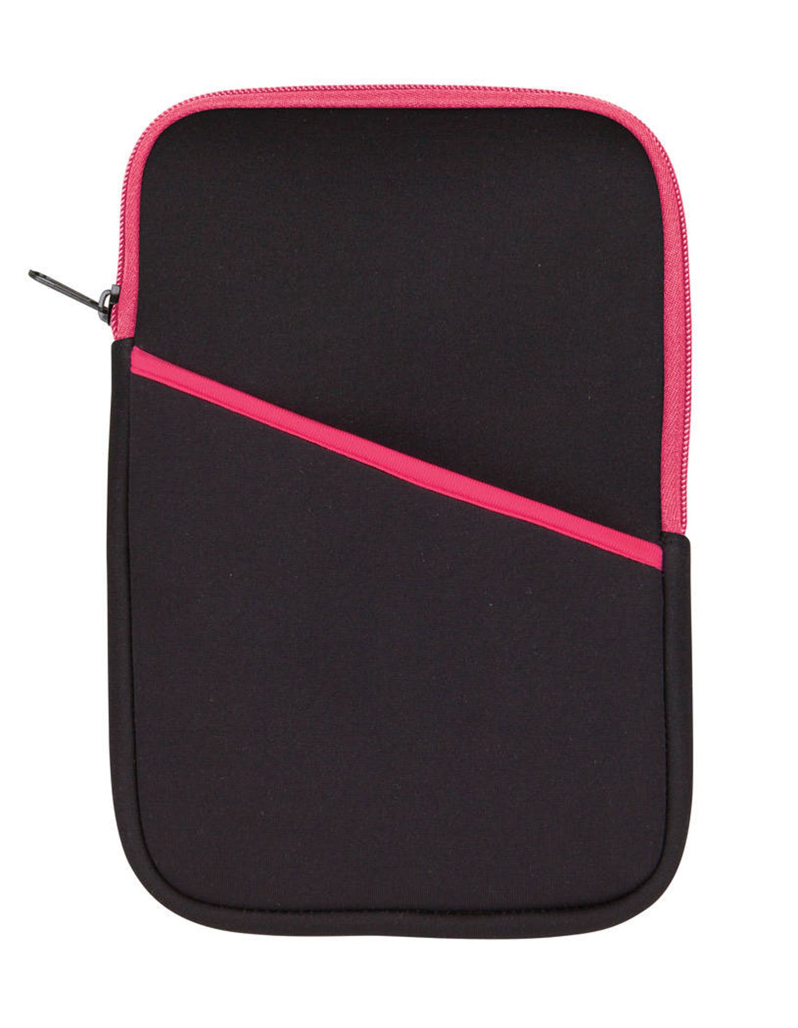 Custom Neoprene Tablet Sleeve for Girl or Woman (black With Pink Trim ...