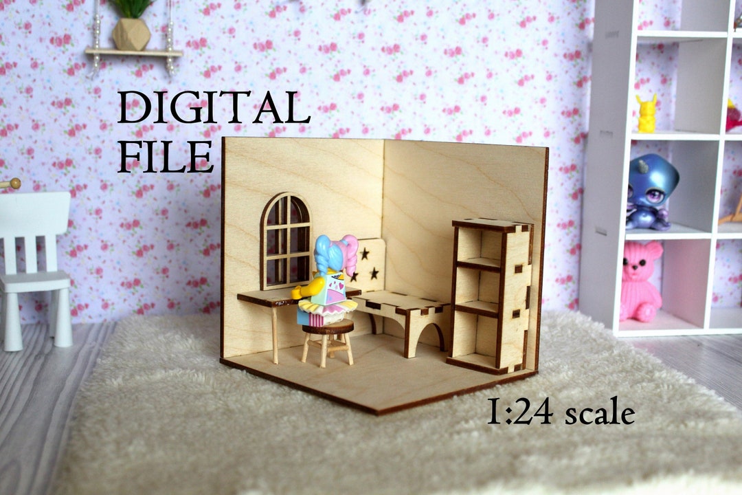 Miniature Room Box Corner Download Vector File Laser Cut Dollhouse ...