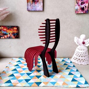 Miniature Parametric Modern Chair Modular Black Pink Dollhouse ...