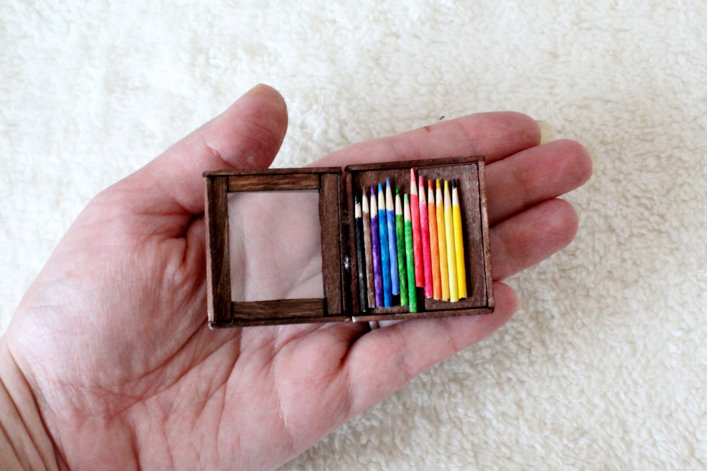 Miniature Box of Pencils. Wooden Dollhouse Accessories for - Etsy