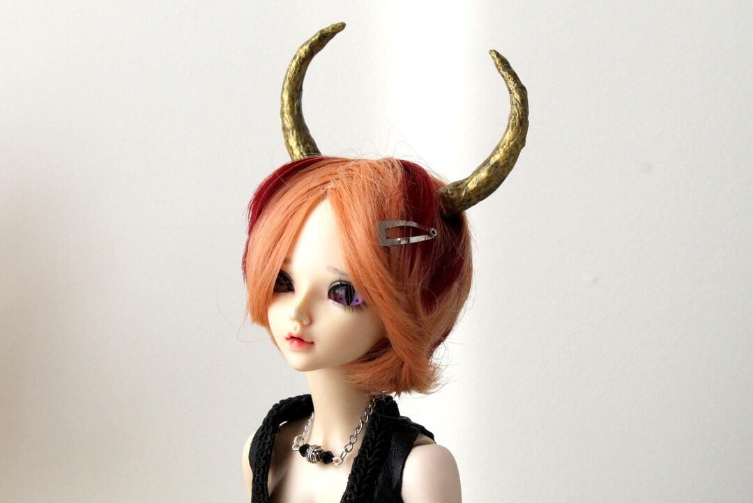 Miniature Horns on Magnet, Gold BJD Doll Cosplay Devil Succubus Incubus ...