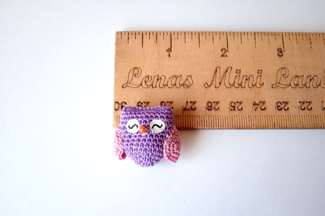 Micro Owl Figurine. Crochet Tiny Dollhouse Toy for Doll - Etsy