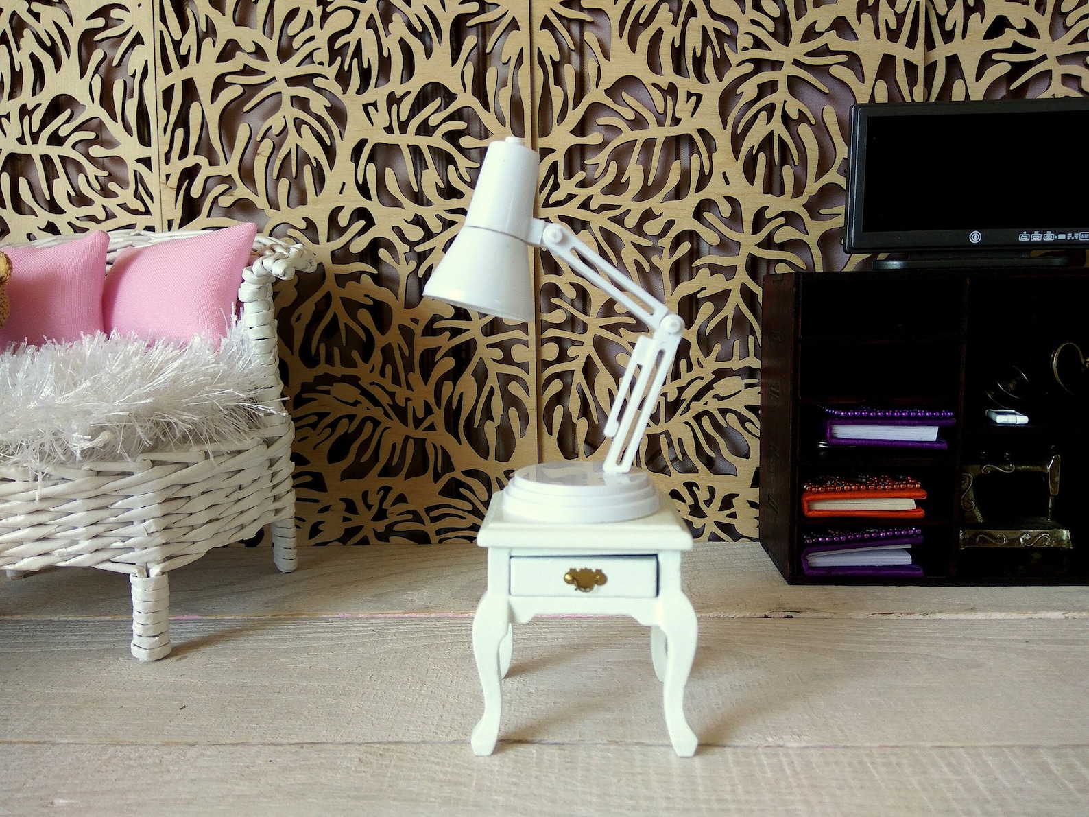 Miniature Table Lamp Real Lighting Dollhouse Led Lamp for - Etsy