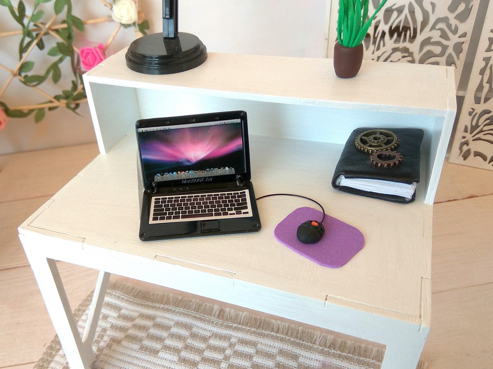 Miniature mouse for PC with mat Dollhouse 1:6 scale office | Etsy