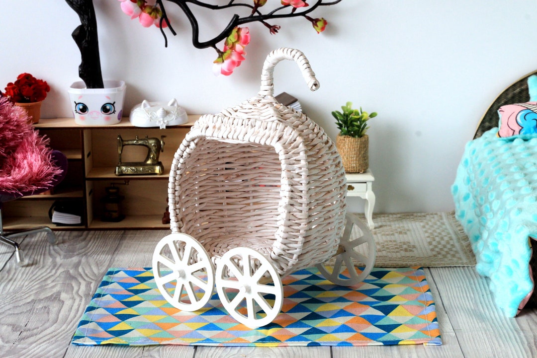 Cinderella Carriage, Fairy Tale Wicker Pumpkin Stroller. Miniature ...