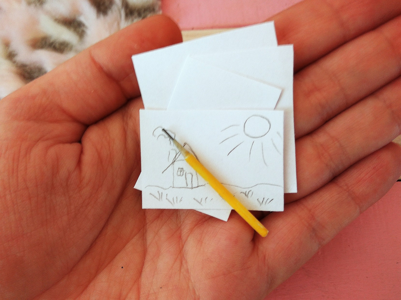 Miniature Draw Pencil, Real Dollhouse Office Supplies Pen for Write ...