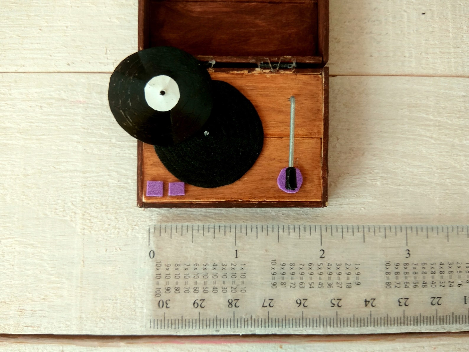 Miniature Record Player With Vinyl Record. 1:6 Scale Dollhouse | Etsy