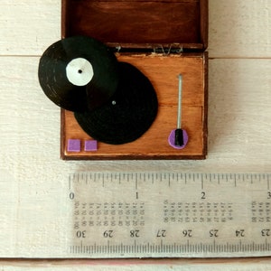 Miniature Record Player With Vinyl Record. 1:6 Scale Dollhouse | Etsy