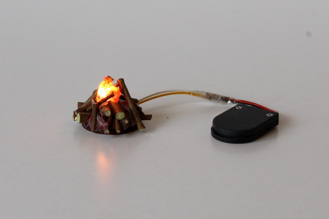 Miniature Fire LED Light Dollhouse 1:12 Scale. Camping Fireplace With ...