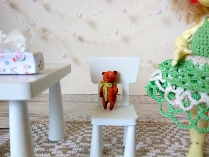 Micro Teddy Bear Toy for 1:12 Scale BJD Dolls. Dollhouse - Etsy