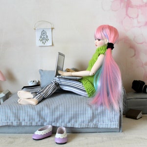 Miniature Computer 1:4 Scale, Dollhouse PC Laptop for Minifee Unoa ...